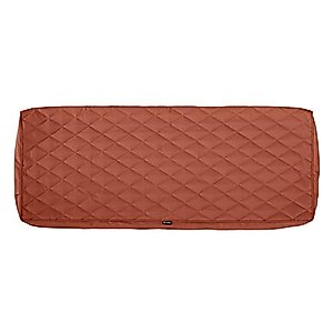 Classic Accessories Montlake FadeSafe FadeSafe Water-Resistant Patio Bench/Settee Quilted Cushion Cover, 48 x 18 x 3 Inch, Spice
