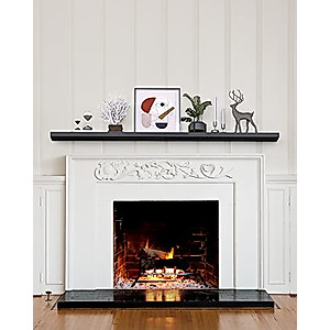 OlarHike Floating Shelves,Black Wall Mounted Solid Wood Books/Cat/Storage/Fake Plant Shelves,Wall Shelves for Home Room Bedroom Decor,Shelf for Bathroom Living Room Kitchen,16inch