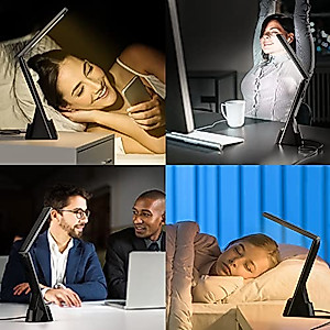 GAOHANG LED Desk Lamp with Wireless Charger 3 in 1 Fast Charging Station, Touch Control Desk Lamp with Clock, Alarm, 3 Lighting Modes & Stepless Brightness Home Office Eye-Caring Table Lamps Black