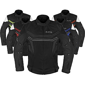 Motorcycle Jacket For Men Enduro Dualsport Riding High Visibility Dirtbike Ce Armor Waterproof All Season (BLACK, MEDIUM)