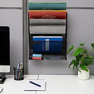 Mind Reader Vertical File Storage, 12.75 (L) x 4.25 (W) x 16 (H) inches, Black