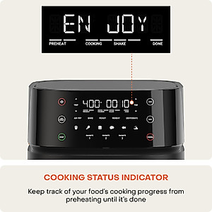 Nutricook Air Fryer 3 Vision, 6qt Large Airfryer, 12 Preset Functions, Air Fry, Roast, Bake, Dehydrate, Reheat and More, Quiet, Non-Stick, Easy to Clean, Black