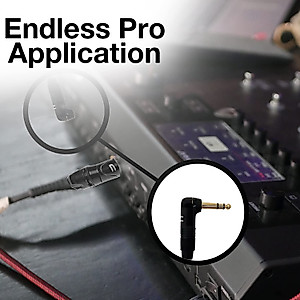 COLUBER CABLE Right Angle 1/4" TRS to 3.5 TRS Male - 5 Feet - Black - Pro 3-Pin Microphone Connector for Powered Speakers, Audio Interface or Mixer for Live Performance & Recording