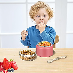 2-in-1 Insulated Food Jar 8oz Soup Thermo with Snack Container Kids Thermo for Hot Food Lunch Containers Wide Mouth Vacuum Stainless Steel Leak Proof for School Travel