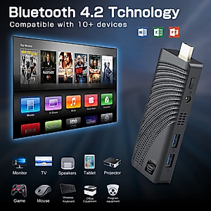 Mini PC Stick Celeron J4125 Windows 10 Pro, 4 Cores Intel Computer Stick 4K HDMI, Support Gigabit Ethernet/2.4G+5.0G WiFi/USB 3.0 Port/for Home Theater, School, Business Small Form Factor PC