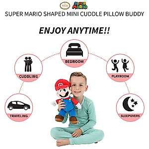 Franco Kids Bedding Soft Plush Mini Cuddle Pillow Buddy, One Size, Super Mario,PC1338