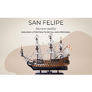 Old Modern Handicrafts San Felipe Medium Wooden Model Ship, Multi