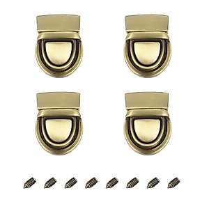 uxcell Turn Lock Clasp, 28mm x 22mm Zinc Alloy Purse Thumb Lock Bag Press Closure Buckle for DIY Handbag Wallet Crafts Making 4Pcs(Bronze Tone)