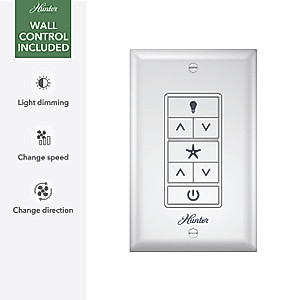 Hunter Fan Company 52615 Overton Ceiling Fan, 060, Matte Black