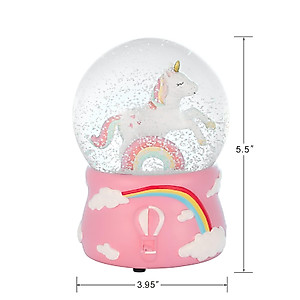 Unicorn Snow Globe for Kids - Christmas Snow Globes for Girls, Music Snowglobe for Women Daughter Granddaughter, Pink Valentine Gift for Mom Granddaughter Sister Birthday Presents