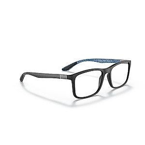 Ray-Ban RX8908 Rectangular Prescription Eyewear Frames, Matte Black/Demo Lens, 53 mm