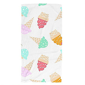 Face Towel Hand Cloth Terry Towels Washcloth Ice Cream Cone Waffle Seamless Bath Decor Gift for Hotel-Spa-Kitchen Multi-Purpose,Soft,Quick-Dry 30 X 15 inch