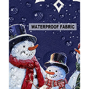 Outdoor Throw Pillow Covers Waterproof Pillow Cases 20x12In,Snowman Family Christmas Tree Snowflake Decorative Pillow Covers Cushion Cases for Couch Sofa Patio Garden,2 Pack Winter Snow Night