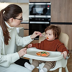 Eascrozn Toddler Plates 3 Pack, Divided Suction Plates for Baby, 100% Food Grade Silicone Baby Plates, Non-Slip, Baby Led Weaning Supplies, Microwave & Dishwasher Safe