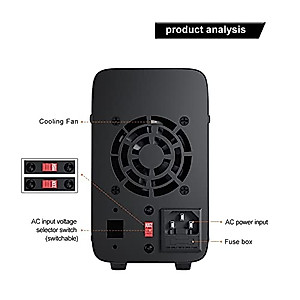 Adjustable DC Power Supply 30V 10A Lab Programmable Memory Function Bench Power Source Voltage Regulator Switch 60V 5A(60V 5A)