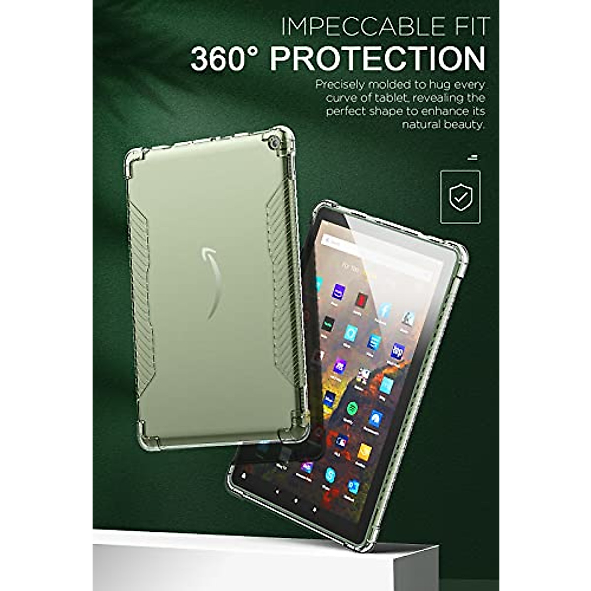 MoKo Case Fits All-New Kindle Fire HD 10 & 10 Plus Tablet (11th Generation, 2021 Release) 10.1", Ultra Clear Soft Flexible Transparent TPU Skin Bumper Back Cover Shell, Clear