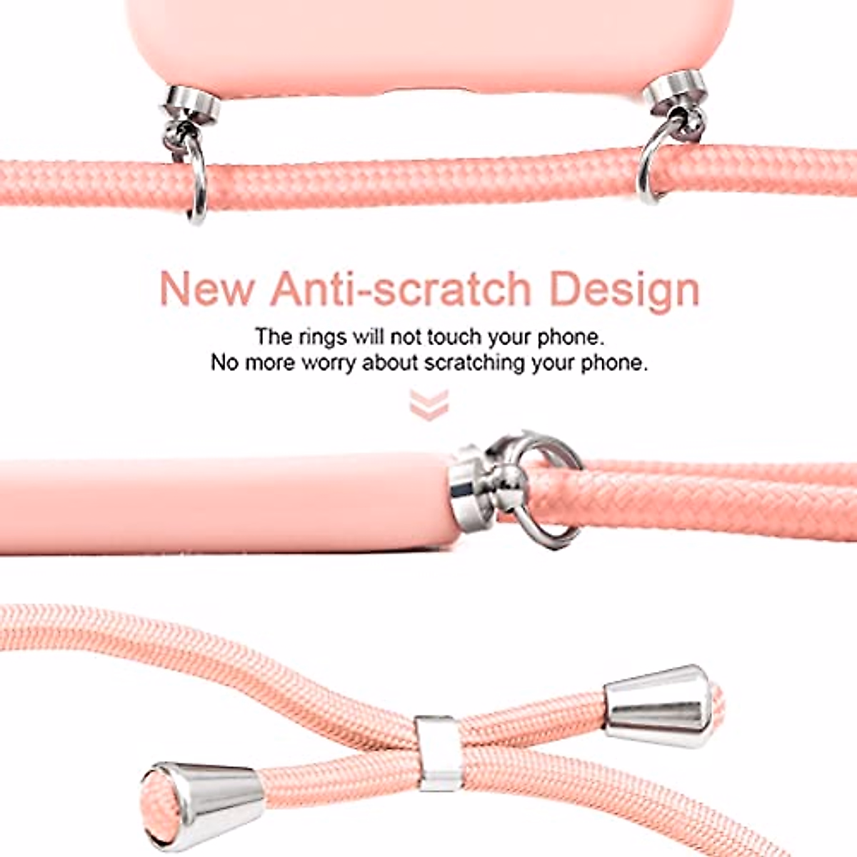 Pnakqil Compatible with OnePlus 9 Case 6.55 inch, Crossbody Adjustable Necklace Lanyard with Fashion Pattern Design Soft Pink TPU Shockproof Protective Case for OnePlus 9, Marble