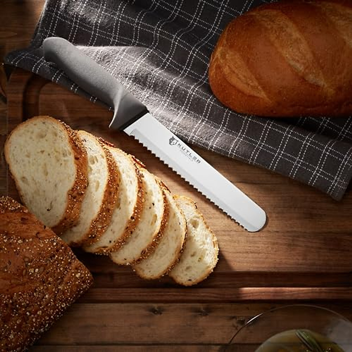 KUTLER Professional 8-Inch Bread Knife and Cake Slicer with Serrated Edge - Ultra-Sharp Stainless Steel Cutlery