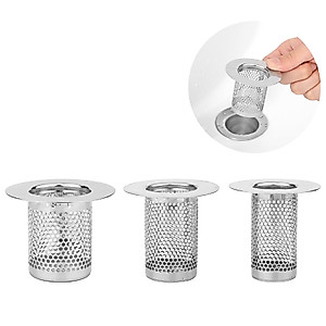 3pcs Bathtub Drain Cover, Hair Catcher Shower Drain Stainless Steel Deep Hair Catcher Hair Strainer Shower Drain Filter for Sink Strainer, Bathtub