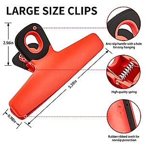 6 Pack 5.4 Inch Large Chip Clips, Heavy Duty Food Snack Chip Bag Clips, Jumbo Seal Air Tight Hanging Grips for Home Storage