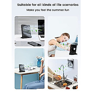 FERRISA Desk Fan, Small But Powerful, Portable Fan Battery Operated, 220° Tilt Folding Ultra Quiet mini Personal Fan, Strong Wind, 3 Speed Adjustable For Home Office Desktop Travel Camping (Black)