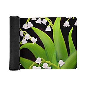 Desk Mat Large Mouse Pads, Lily of The Flowers Desk Pad with Stitched Edges Writing Mat for Computer Laptop, Office Desktop & Gamer Keyboard 16 x 36inch