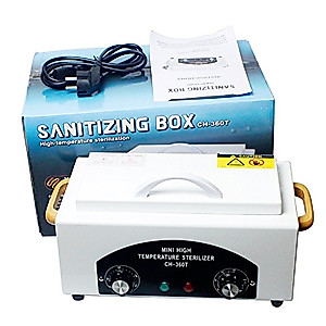 High Temperature Metal Tool Cleaning Box, 110V 300W 1.5L with Timer Manicure Pedicure SPA Salon Barber Equipment for Sundry Beauty Hair Nail Metal Tools with Handle