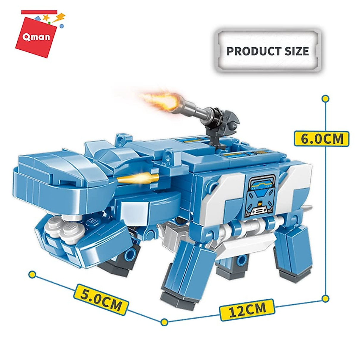 QMAN Building Blocks STEM Toy for Kids Age 6+ Magic Cube Bricks Transform Animal Toys to Build Educational Learning Creative Building Kit Gift Toy for Boys and Girls, 149 Pieces (Hippo Model)