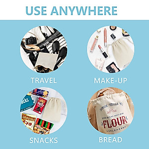 TOPDesign 10-Pack 10” x 12” Reusable Produce Bags, Muslin Bags with Drawstrings for Shopping & Storage, 100% Natural Cotton Bags, Washable, Biodegradable, Food Safe