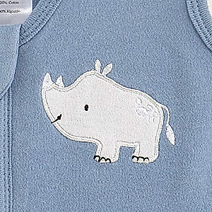 The Peanutshell Wearable Blanket Sleep Sack for Baby Boys or Girls, Blue Rhino & Tribal Stripe, Sizes up to 12 Months (Medium/Large)