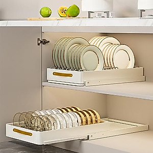 Worparsen Draining Rack Self-adhesive Stripe Great Stickiness Removeable No Drilling Drawer Type Heavy Duty Load Capacity Smooth Rail Easily Pull-out Dish Plate Bowl Drying Organisers S