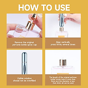 Yamadura Mini Refillable Perfume Portable Atomizer Bottle Refillable Perfume Spray, Refill Pump Case for Traveling and Outgoing (5ml, 4 Pack) 4