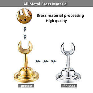 JiePai Shower Head Holder, Solid Brass Adjustable Shower Holder Bracket,Shower Wall Mount Holder with Screws (Chrome)