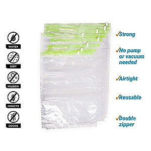 The Chestnut 8 Space Saver Bags - No Vacuum or Pump Needed - Roll-Up Compression Bags for Travel - Packing Bags - Travel Essentials - Compression Bag - Packing for Suitcases