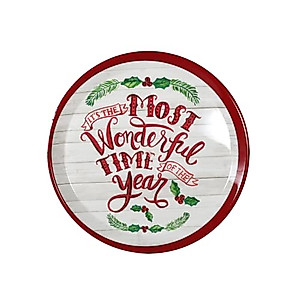 Large Round Christmas Platters 13.75 in. for Holiday Settings Set of 3