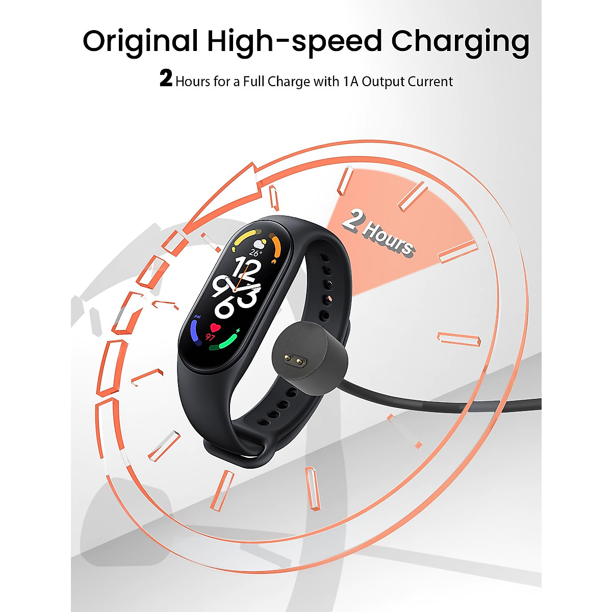 Sinoacc (2-Pack Charger Compatible with Xiaomi Band 7/Band 6/Band 5,USB Magnetic Charging Cable for Amazfit Band 5 Fitness Tracker