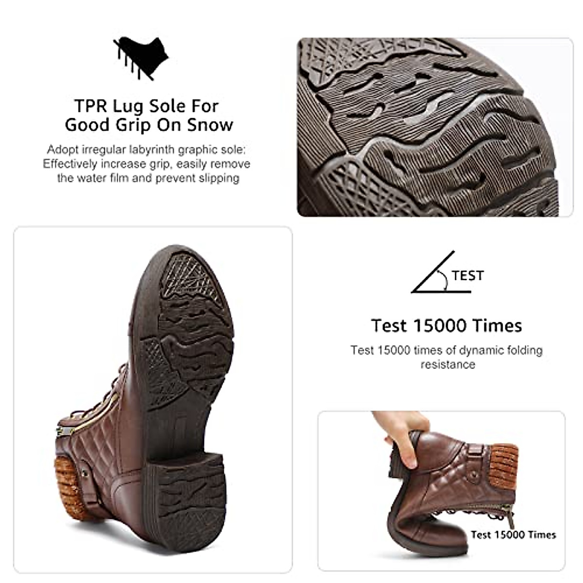 STQ Women Fashion Ankle Bootie Casual lace up Short Combat Boots Brown 9