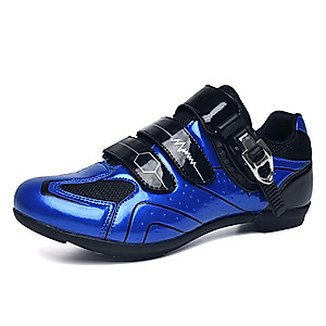 Weisheng Bright Cycling Shoe Multi-Use Fitness Bicycle Shoes for Men Blue