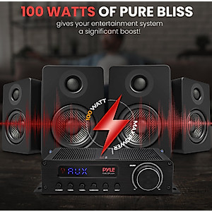 Pyle 100W 5 Channel Audio Amplifier - Wireless Bluetooth Home Theater Power Stereo Receiver with Surround Sound w/HDMI, AUX, FM Antenna, Subwoofer Speaker Input, 12V Adapter - PFA540BT.6
