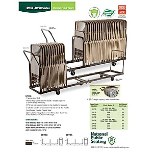 National Public Seating Folding Chair Dolly - Vertical Storage, 35 Capacity