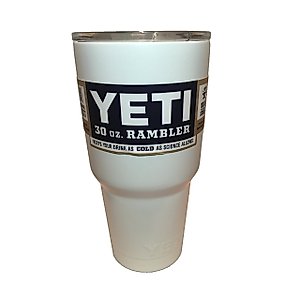 YETI Rambler Cup Custom Colors, 30 oz, Stainless Steel Tumbler, Travel Mug, Powder Coated (Pearl White) by Yeti