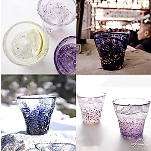 Tomi Craft, Drinking Glasses 5.8oz, Cold Drink Glasses, Water Glasses, Uses Edo Glass, Tokyo Designated Traditional Crafts, Made in Japan EG012 (Fujimatsuri)