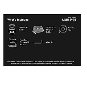 Lorex LNB9292B 4K (8MP) Motorized Varifocal Smart IP Black Security Camera with 4X Optical Zoom and Real-Time 30FPS Recording, 150ft Night Vision, IP67, White, Camera Only (M. ) (Renewed)