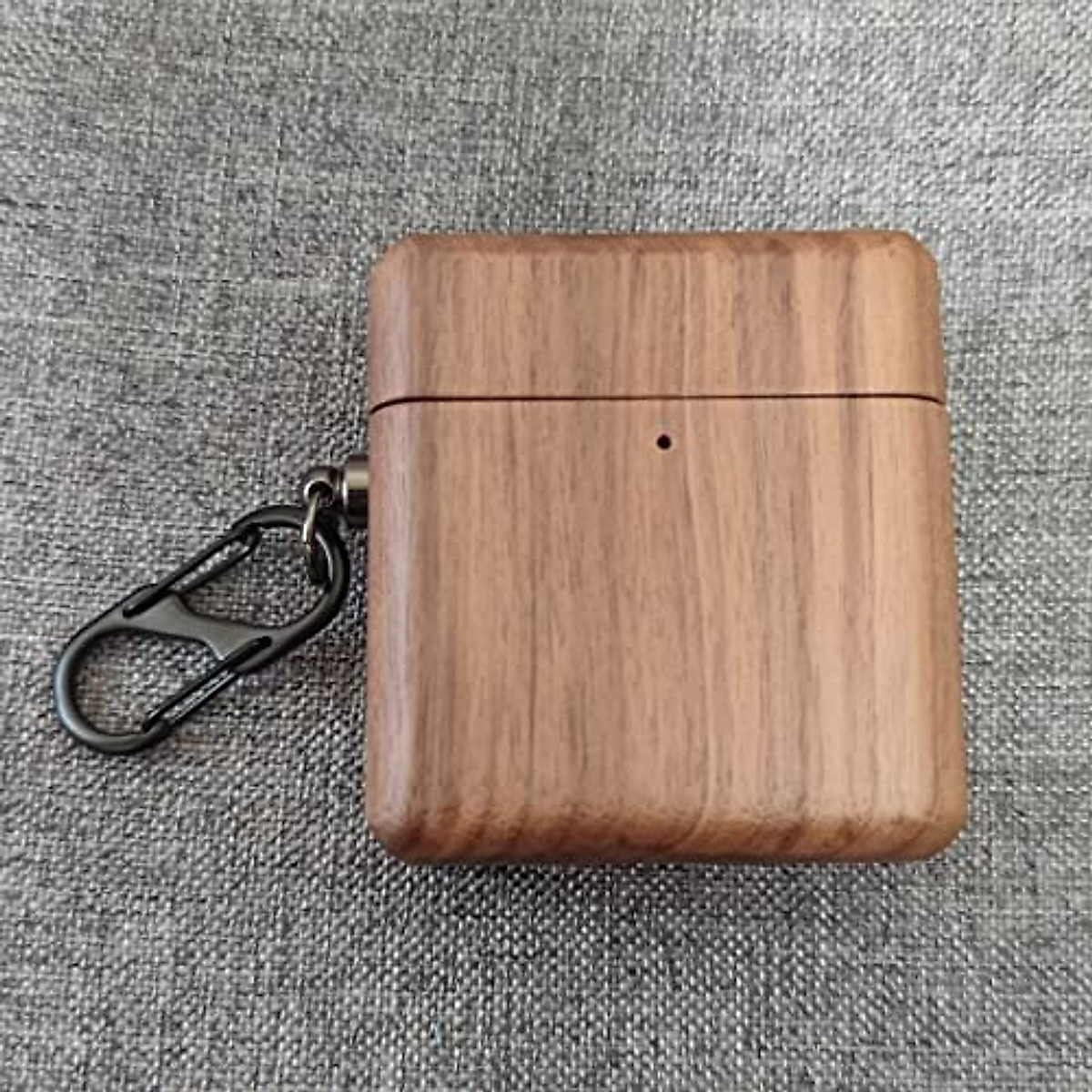 DAYJOY Handmade Nature Wooden Genuine Real Wood Protective Case Cover with Carabiner Compatible with New Bose QuietComfort Earbuds II/QuietComfort Ultra Headphones Earbuds (Walnut)