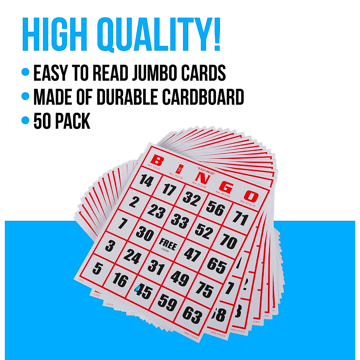 Regal Bingo Jumbo Bingo Cards Deck Reusable - Bingo Games for Family - 50 Playing Cards