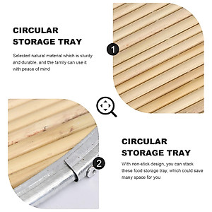 SOLUSTRE Bamboo Dumpling Tray Traditional Non-Stick Bamboo Steamer Basket Baking Mat for Baking Dumpling Dough Pastry Cookie Wontons 40cm