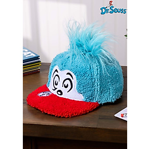 elope Dr. Seuss Thing 1 Costume Fuzzy Snapback Hat Standard Blue
