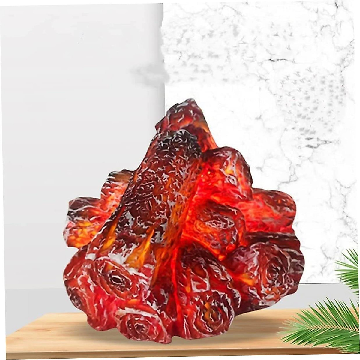 Ckuakiwu Pretend Fireplace, Flameless Fireplace Light, 3D Artificial Charcoal Lamp, Charcoal Burning Lamp with Realistic Log, Desktop Decorative Ornament for Festival, Home, Christmas Decoration