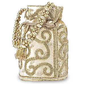 Aheli Indian Potli Bags Gift for Women Evening Bag Clutch Ethnic Bride Purse with Drawstring