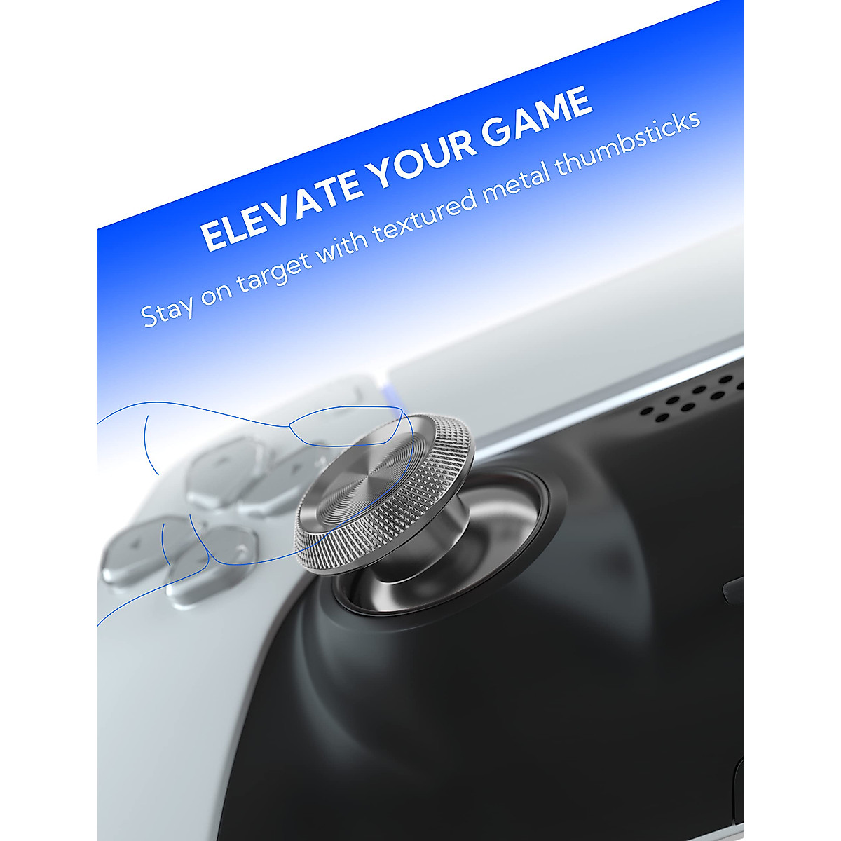 Avericht Metal Thumbsticks for PS5 Controller, Aluminum Joystick Replacement Kit for Dualsense Controller Accessories (Silver)